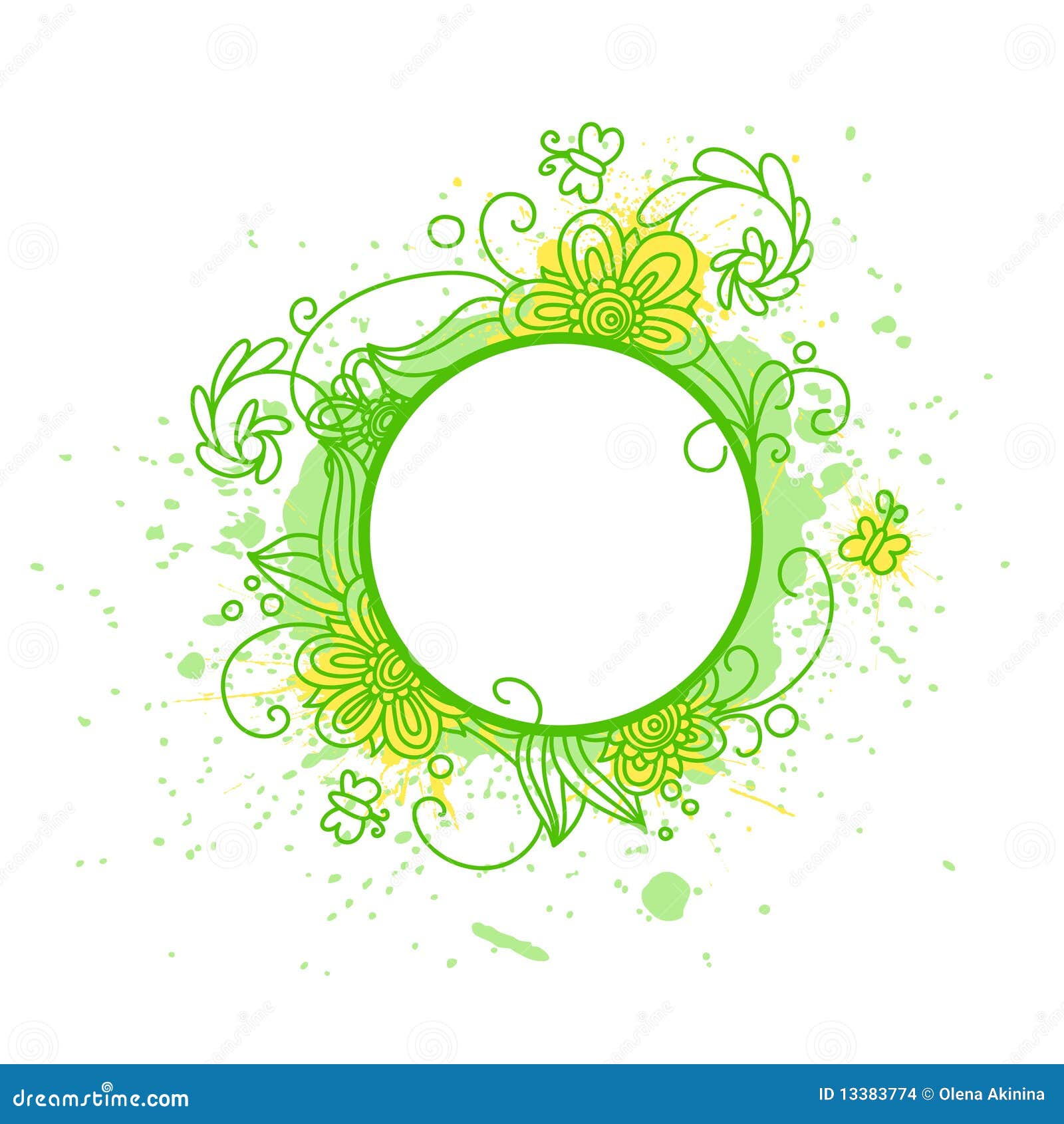 Round flower vignette 2 stock vector. Illustration of bouquet - 13383774