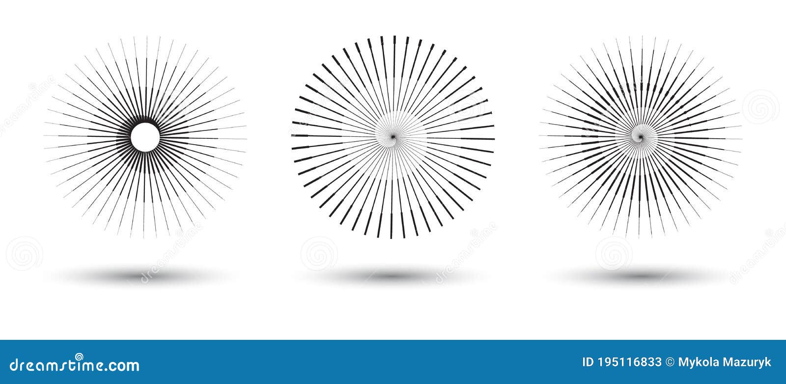 Round Form with Halftone Transitions. Stripe Lines in Circle As Logo or ...