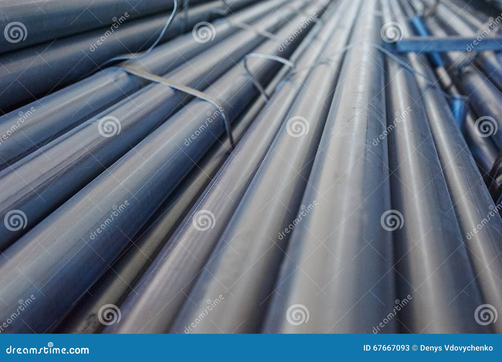 Round Form Metal Pipe Stacked Stock Image - Image of aluminium ...
