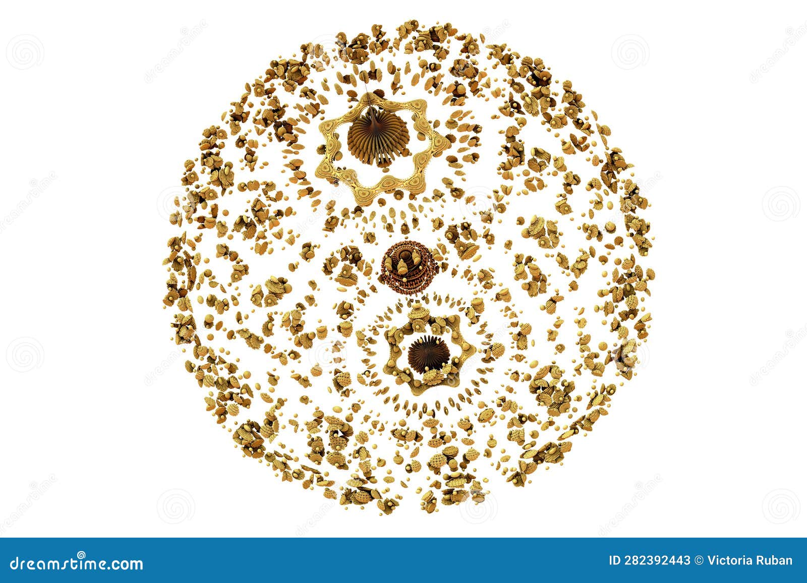 Round Fractal, Fractal Pattern Isolated on White Stock Illustration ...