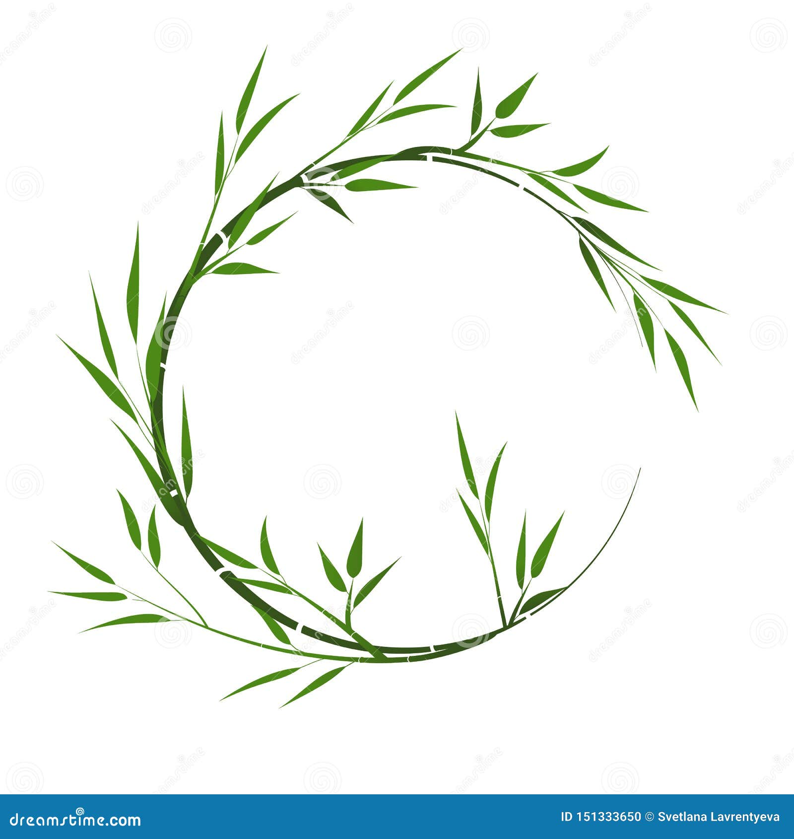 Round Frame with Bamboo. Frame with Bamboo Leaves Stock Vector ...