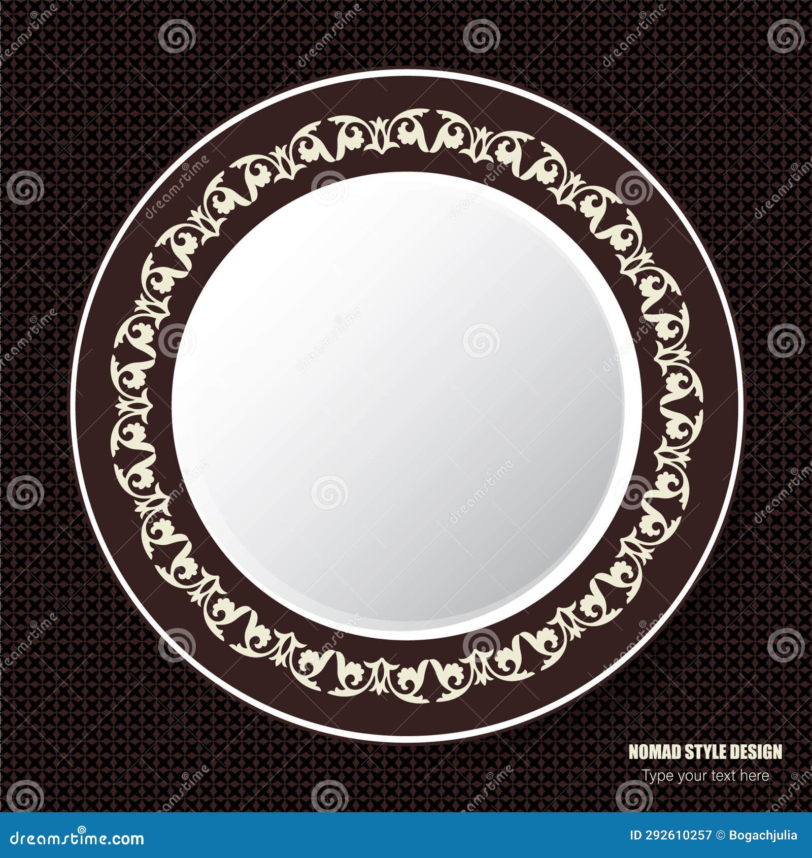 Round Frame on Black Background, Workpiece for Your Design Stock Vector ...