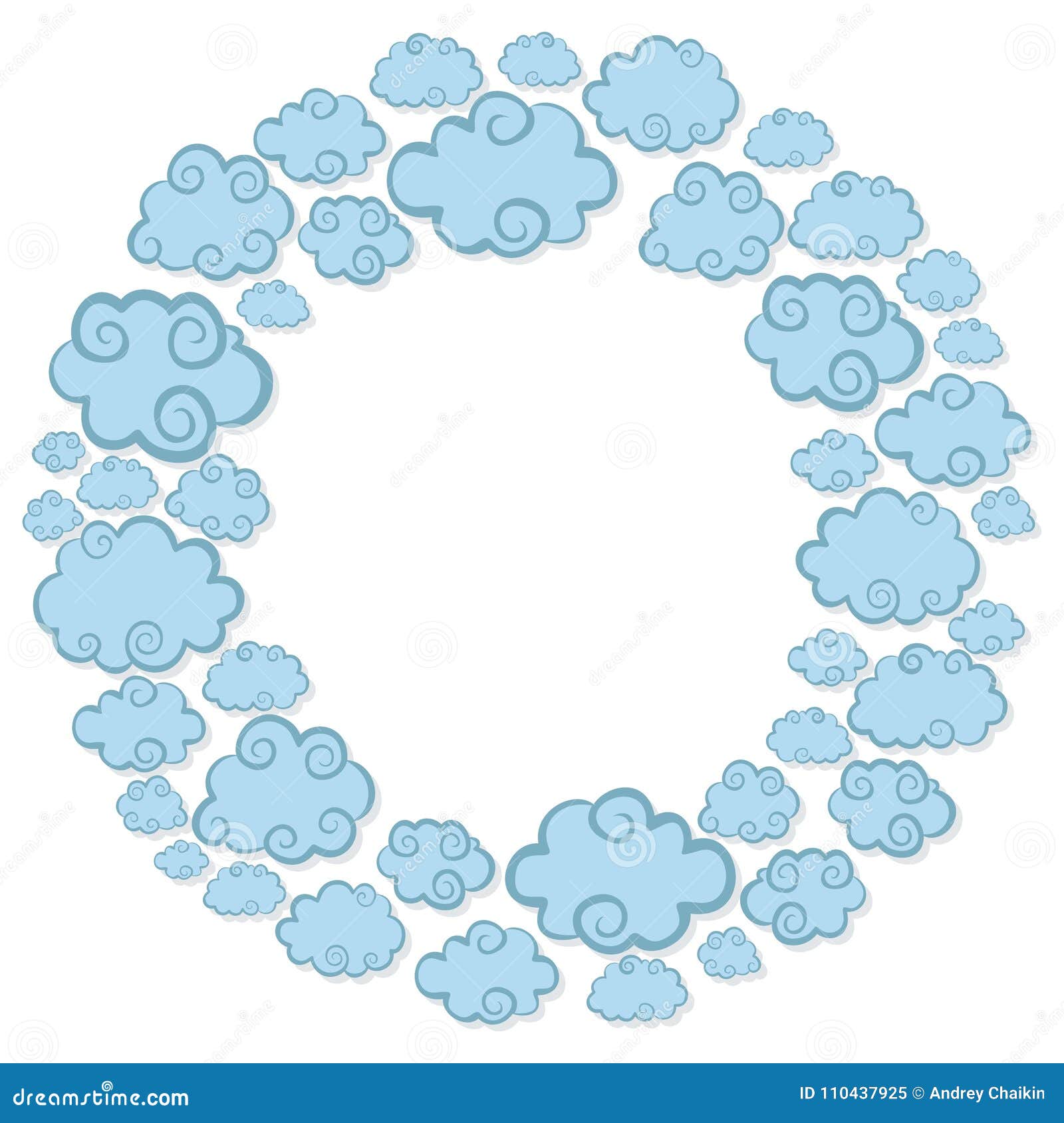 Frame with clouds. stock vector. Illustration of cloud - 110437925