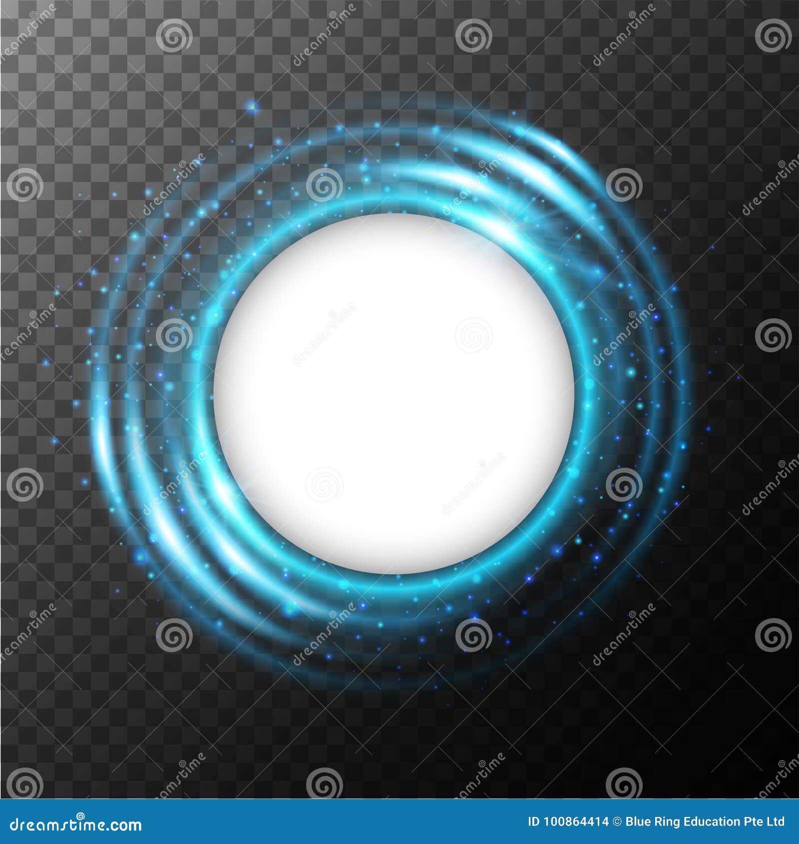 Round Frame with Blue Light Around it Stock Vector - Illustration of ...