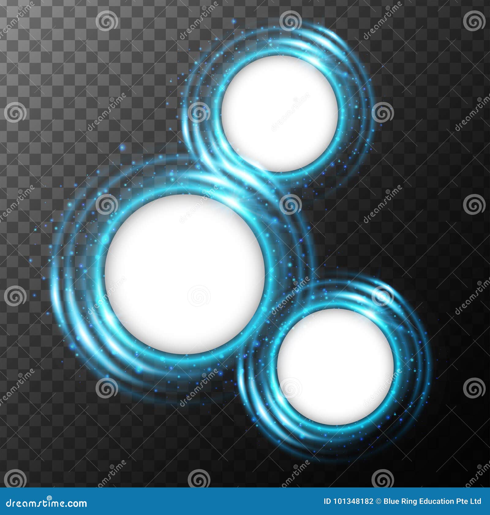 Round Frame with Blue Light Border Stock Illustration - Illustration of ...