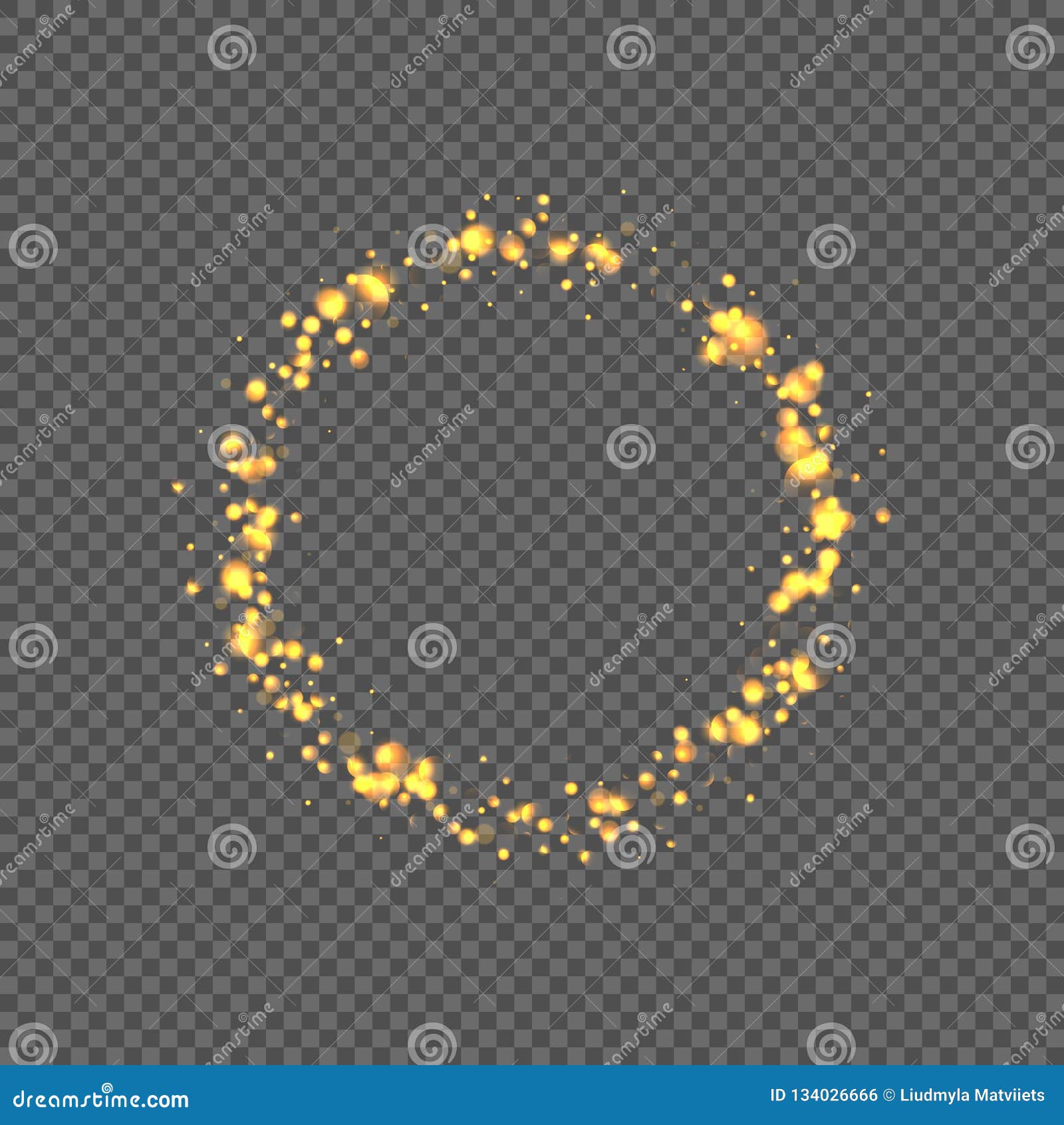 Round Frame with Bokeh Glowing Light Effect. Stock Vector ...