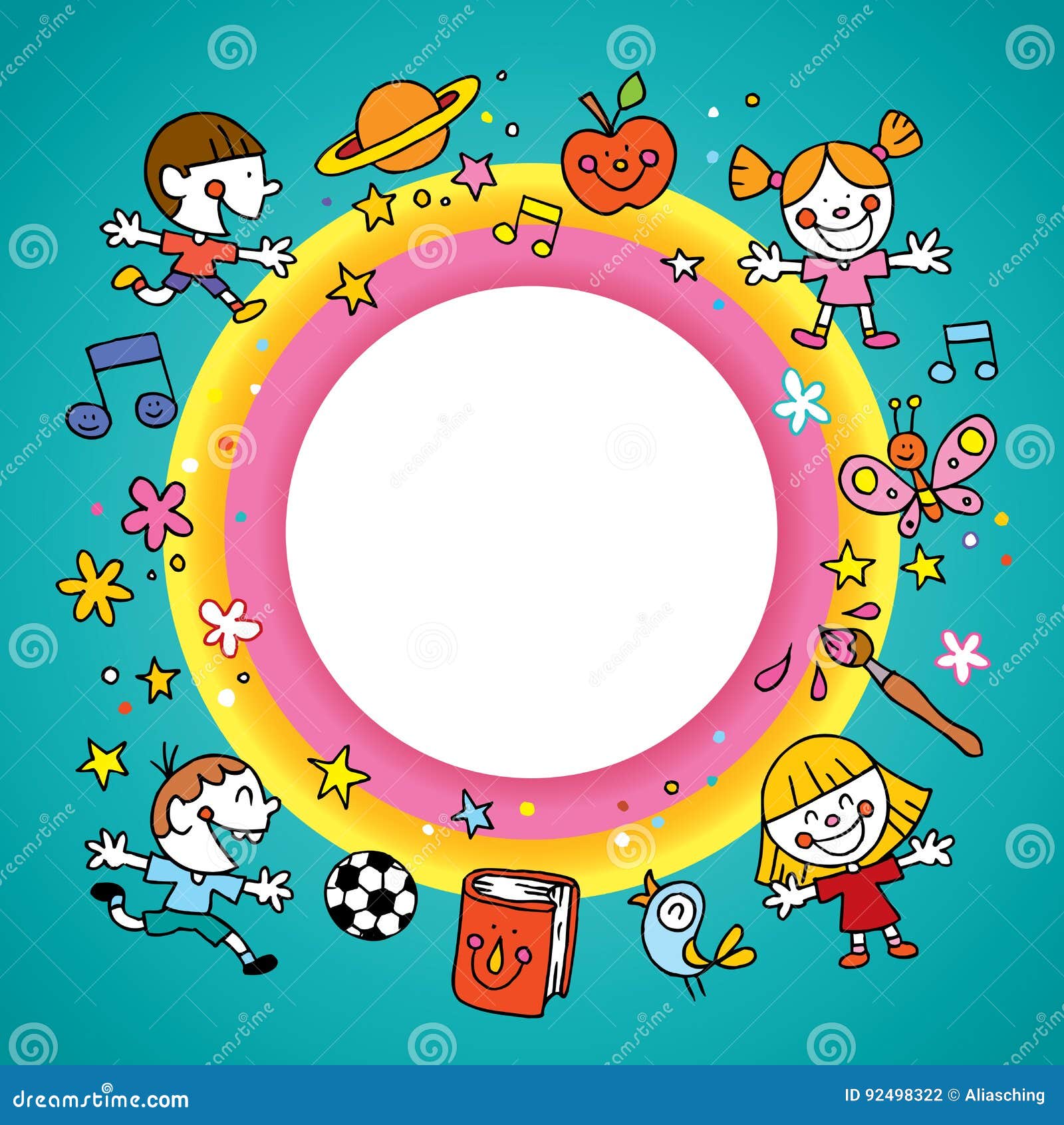 Round Frame Border with Group of Kids Stock Vector - Illustration of ... Round Frame Border with Group of Kids Stock Vector - Illustration of ...
