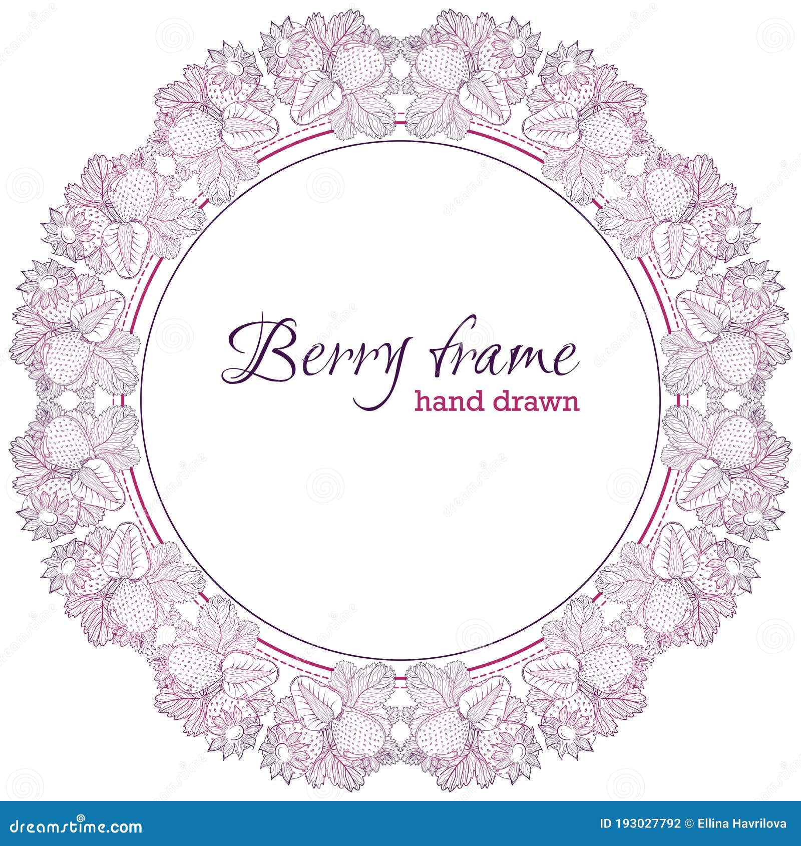 Round Frame Border of Strawberry Stock Vector - Illustration of element ...