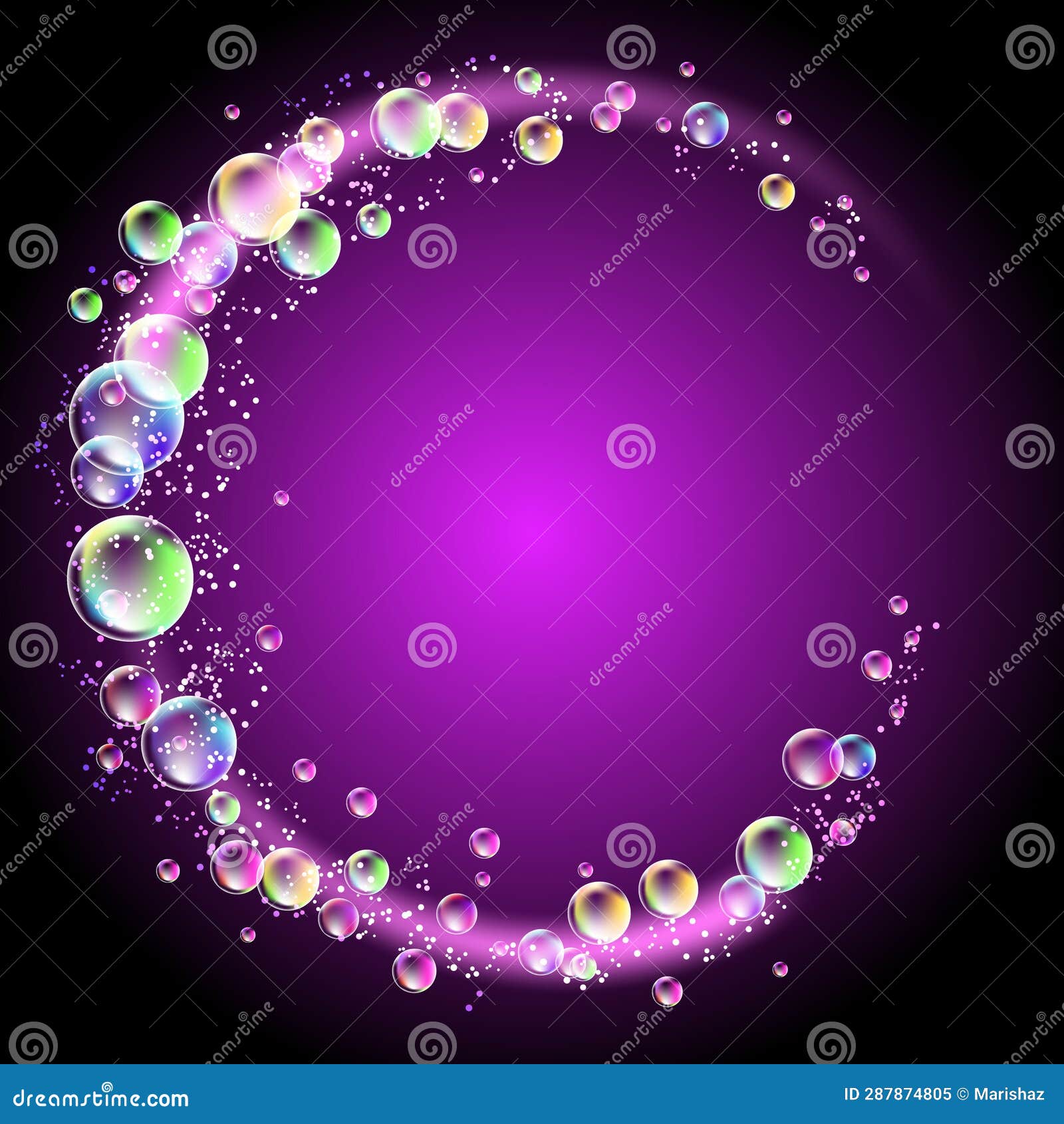 Round frame with bubbles stock vector. Illustration of glowing - 287874805