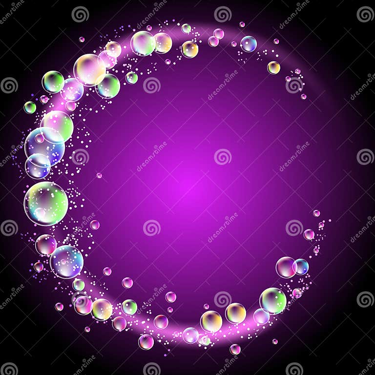 Round frame with bubbles stock vector. Illustration of glowing - 287874805