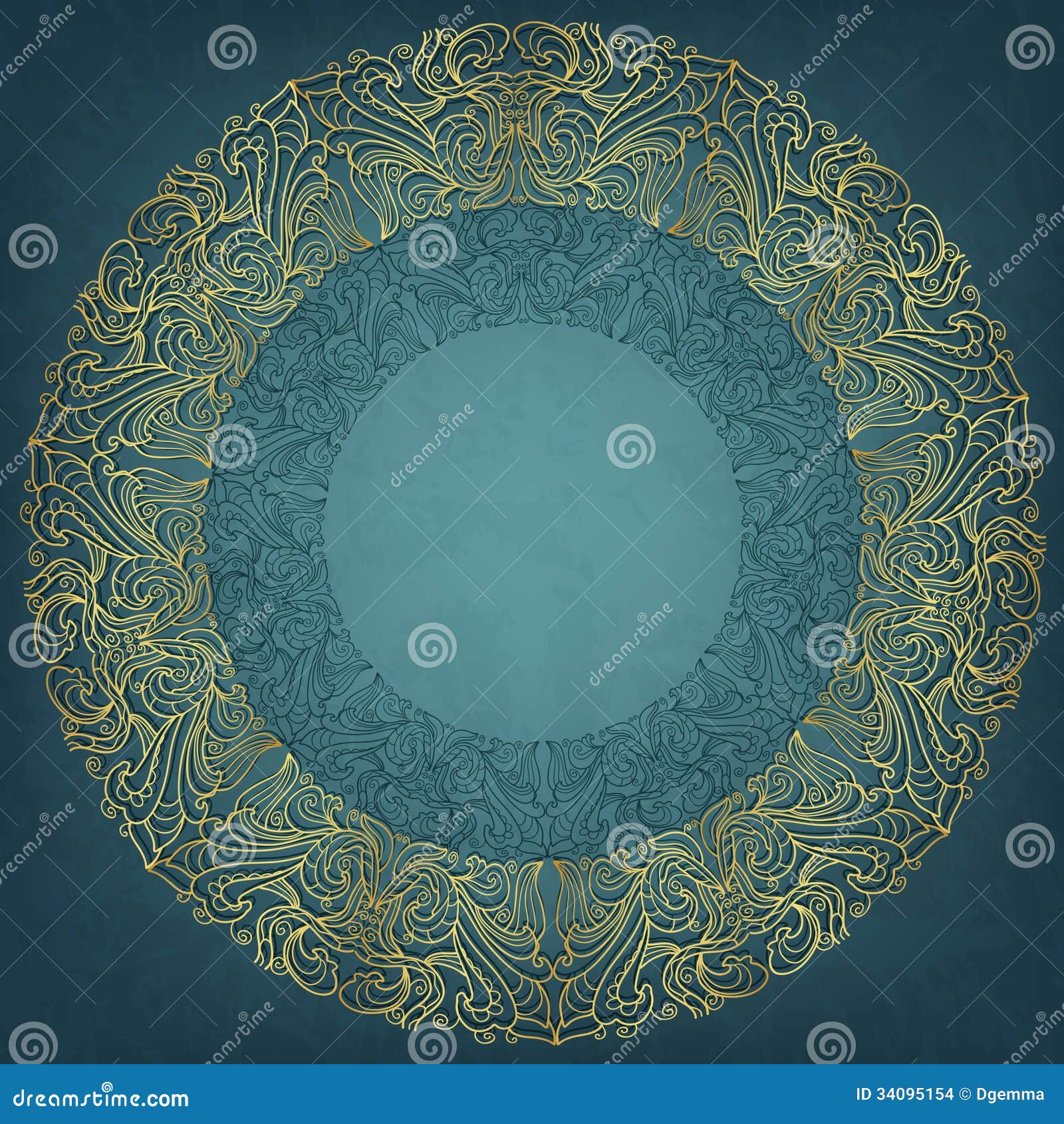 Round frame stock vector. Illustration of grungy, invitation - 34095154