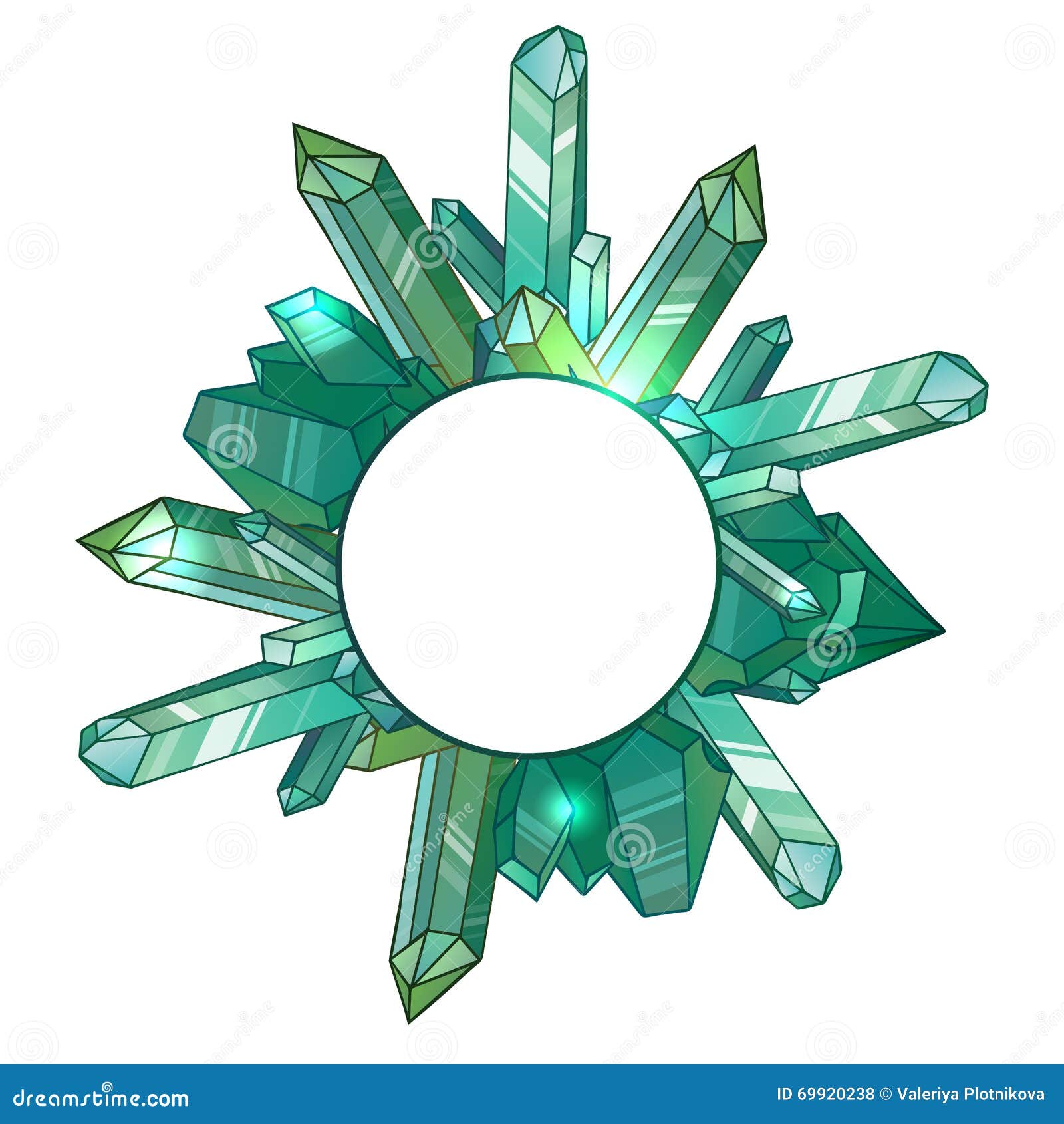 Round Frame with Cartoon Crystals and and Place for Text Stock Vector ...