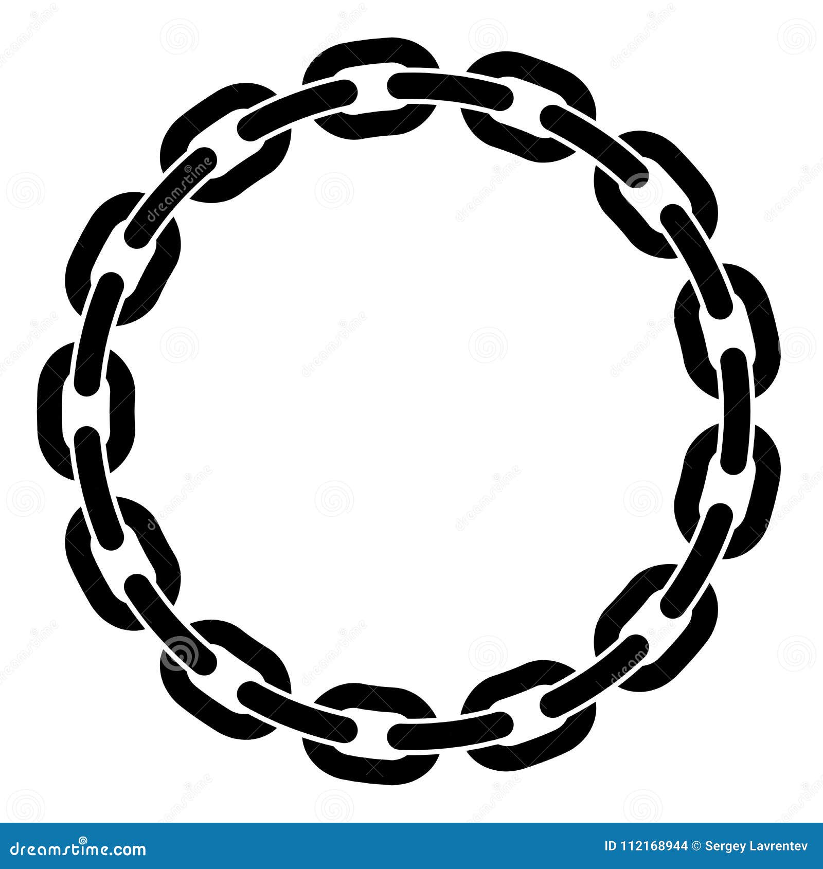 Round frame of chain stock vector. Illustration of circle - 112168944