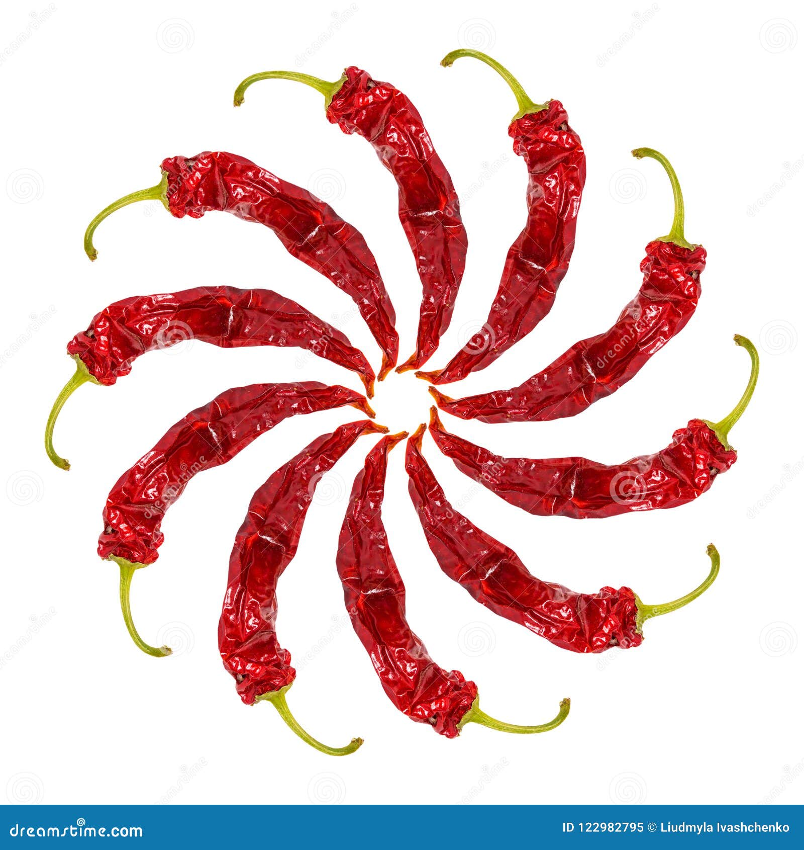 Round Frame of Chili Peppers on White Background Stock Image - Image of ...