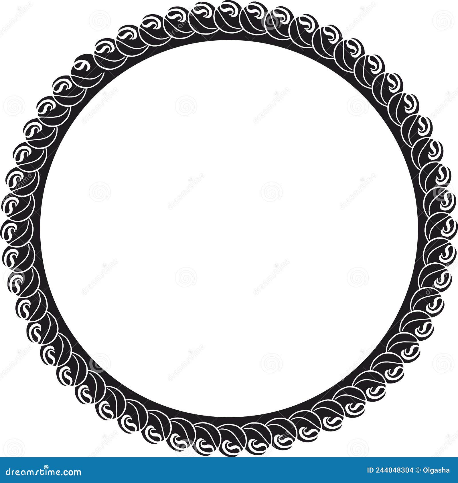 Round Frame. Circle Ornamental Decorative Frame with Floral Element ...