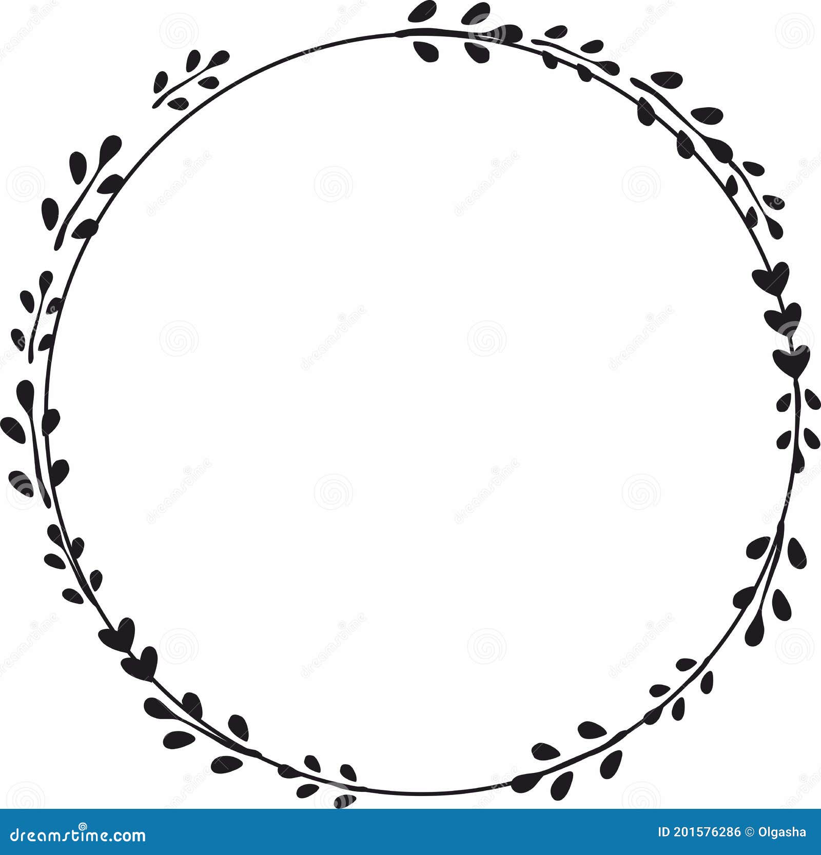 Round Frame. Circle Ornamental Decorative Frame and Floral Element ...