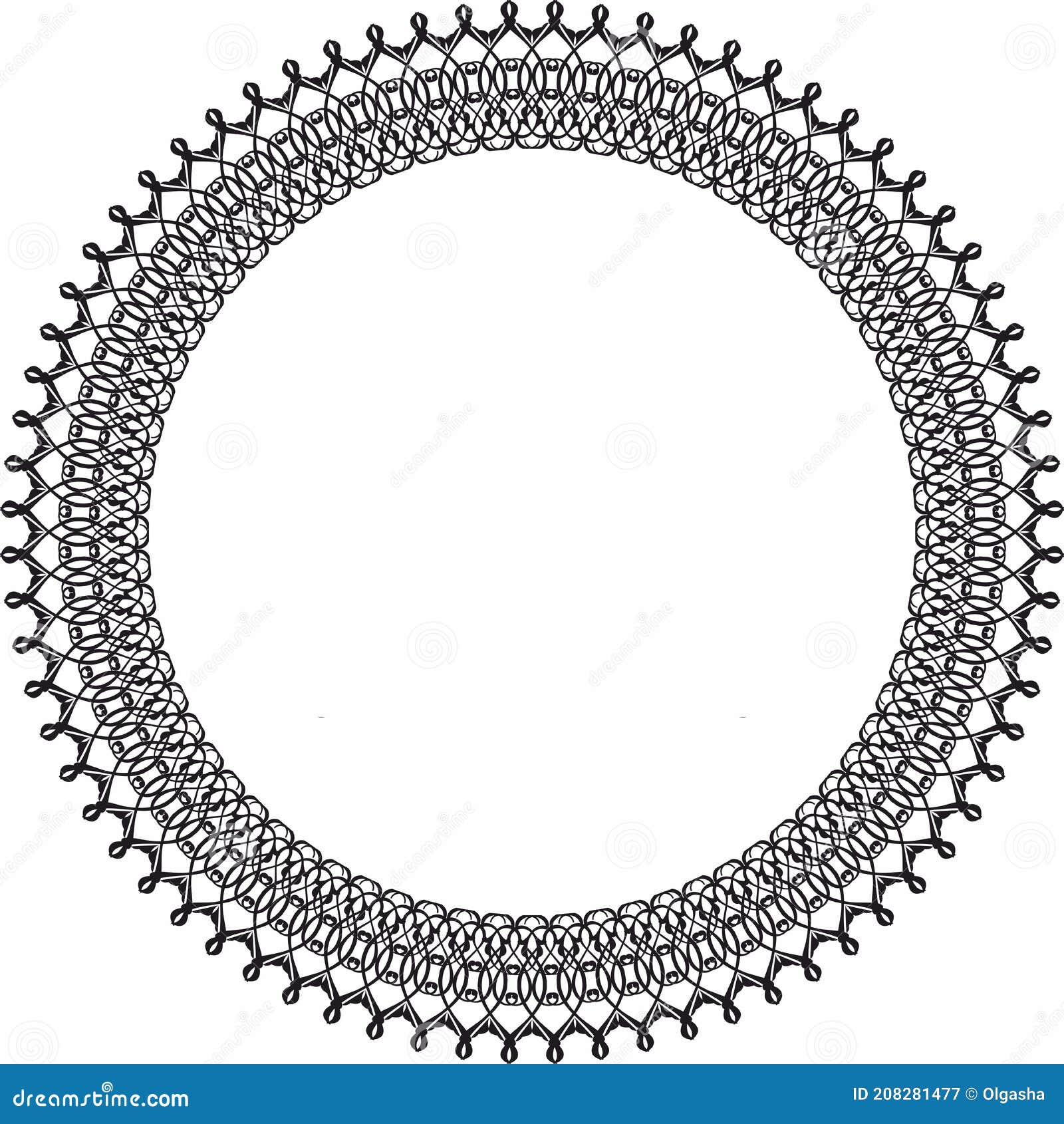 Round Frame. Circle Ornamental Decorative Frame with Floral Element ...