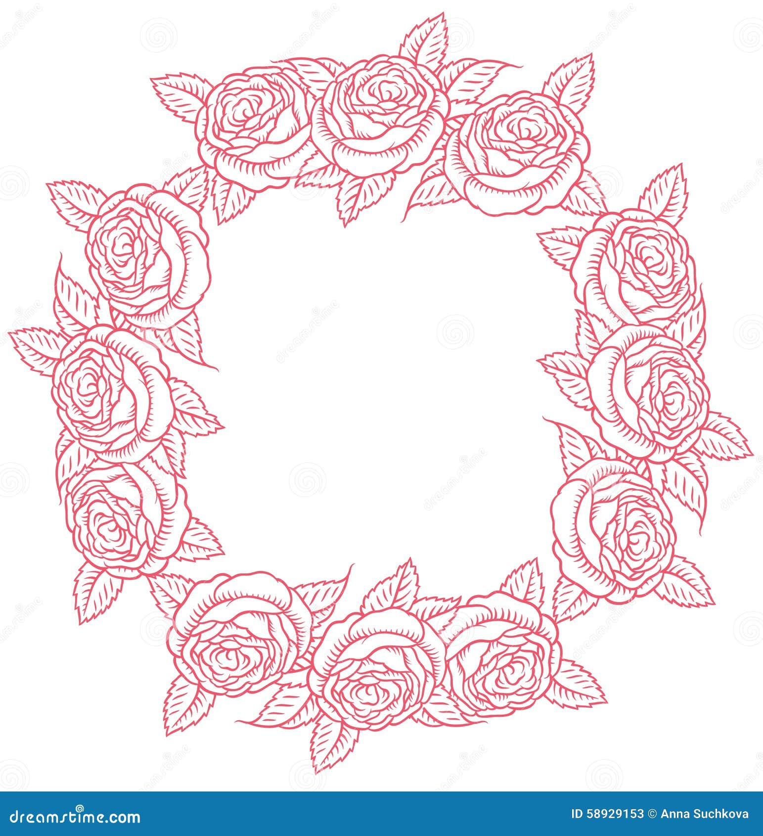 Round Frame - Classic Retro Roses Stock Vector - Illustration of fabric ...