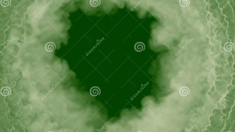 Round Content Frame Made of Smoke or Clouds on Chroma Key Screen ...