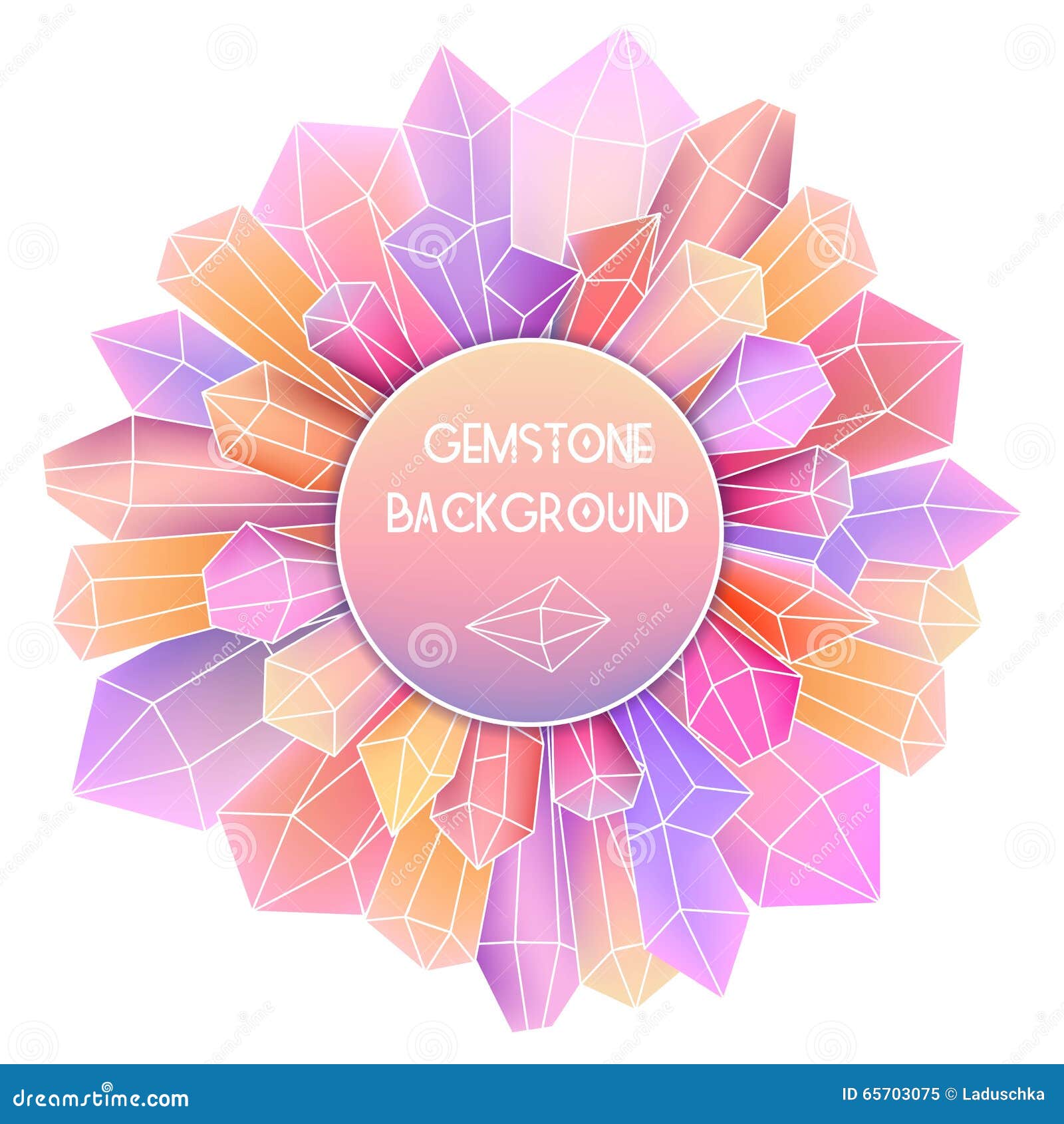 Round frame with crystals stock vector. Illustration of druse - 65703075