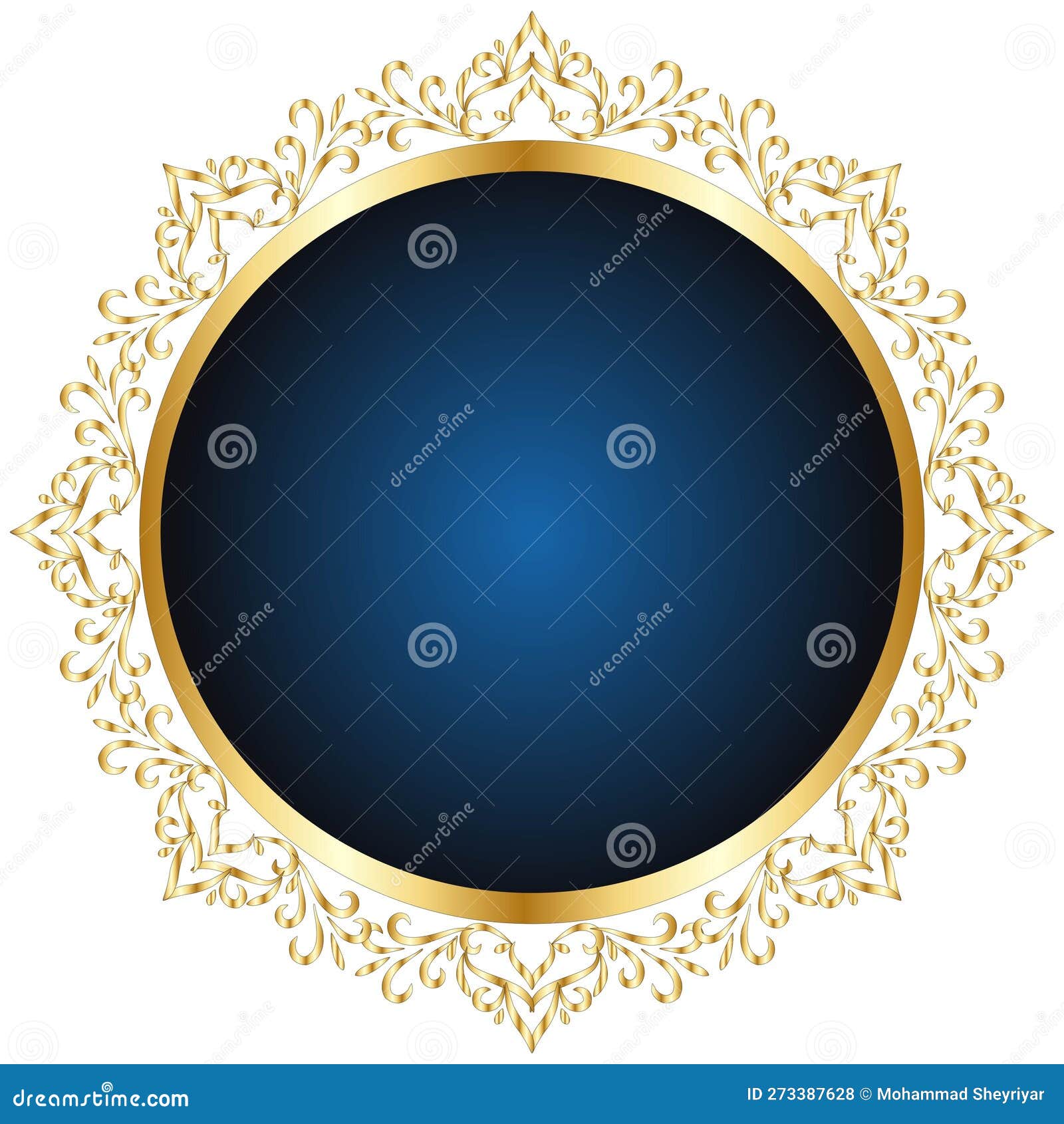 ROUND FRAME Decorative Line Art Frame for Design Template Stock ...