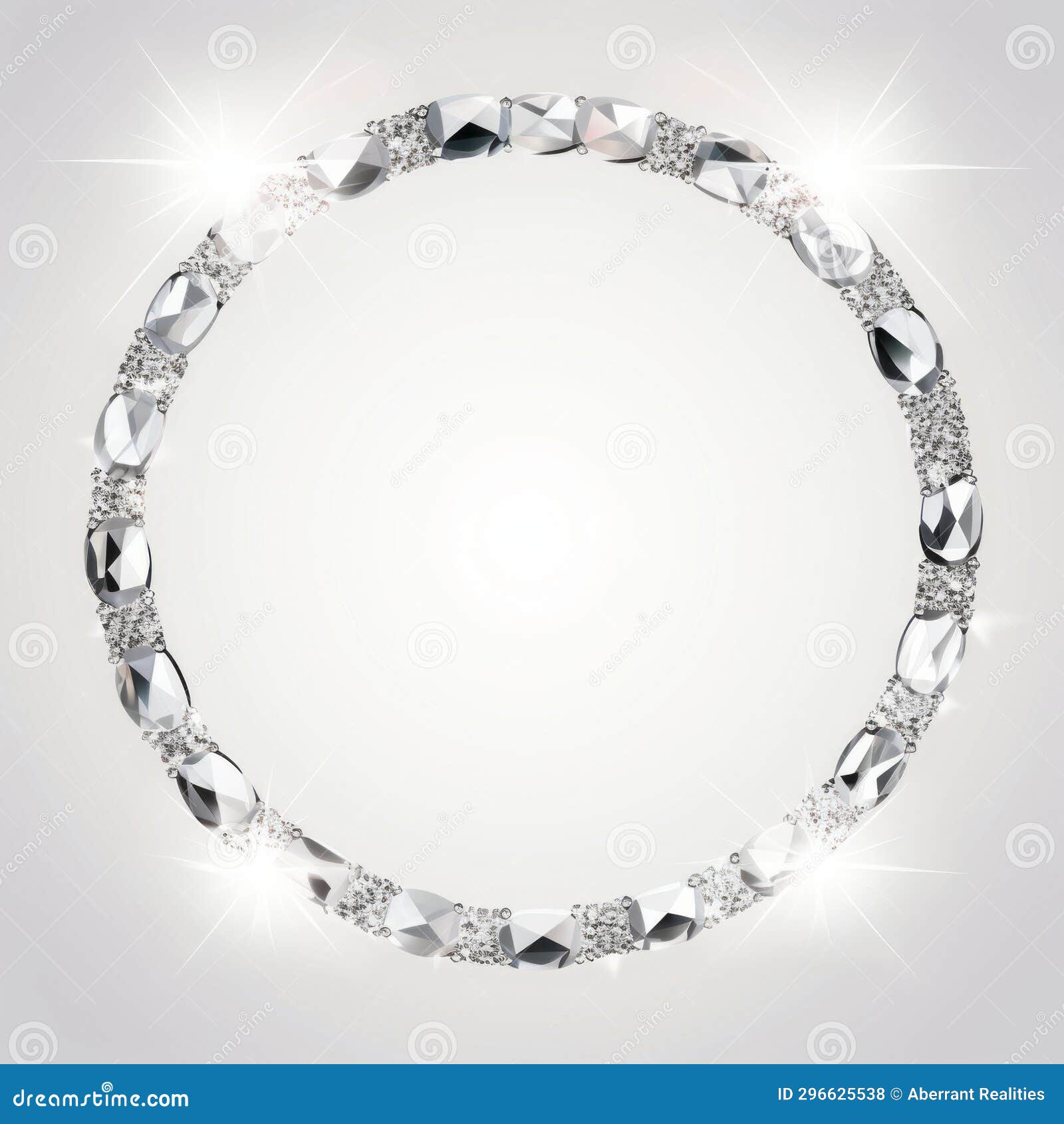 A Round Frame with Diamonds on a White Background Stock Illustration ...