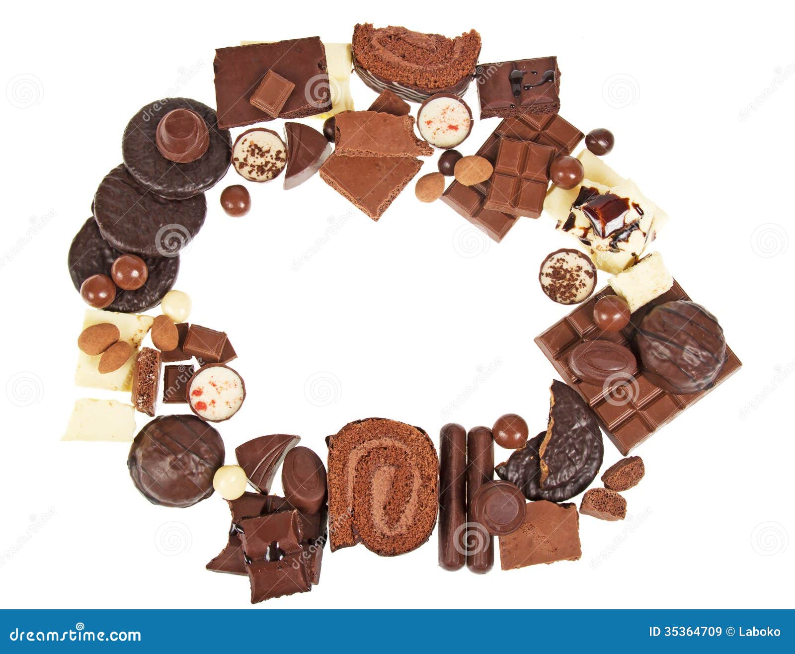 Round Frame from the Different Chocolate Sweets Stock Image - Image of ...