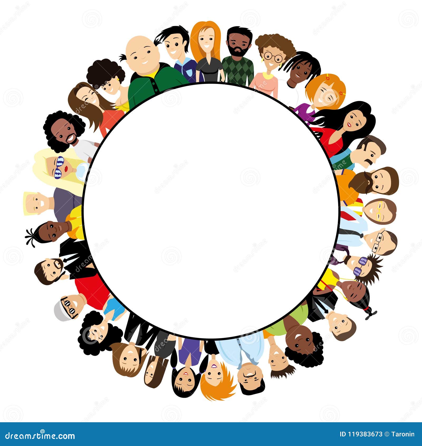 Round Frame With Different People. Cartoon Vector | CartoonDealer.com ...