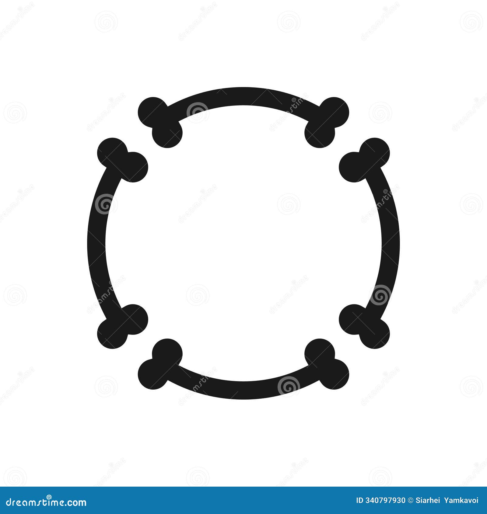 Round Frame of Dog Bones with Place and Space for Text. Stock ...
