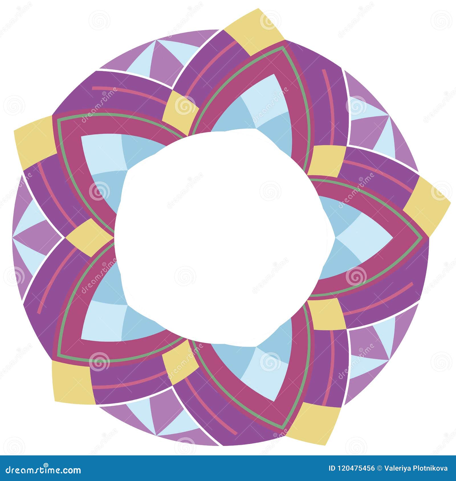 Round Frame with Ethnic Geometric Pattern. Native Ornament Stock Vector ...