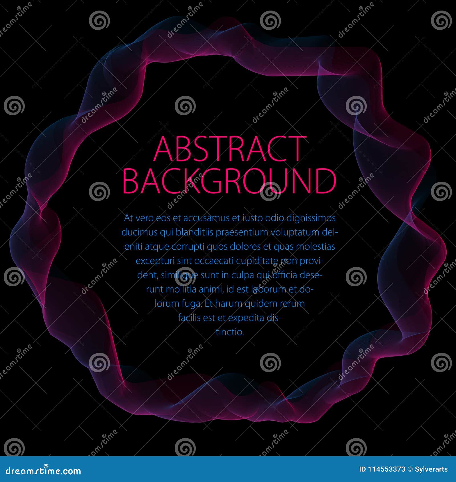 Round Frame of Flowing Smoke. Vector Abstract Artistic Beautiful Stock ...