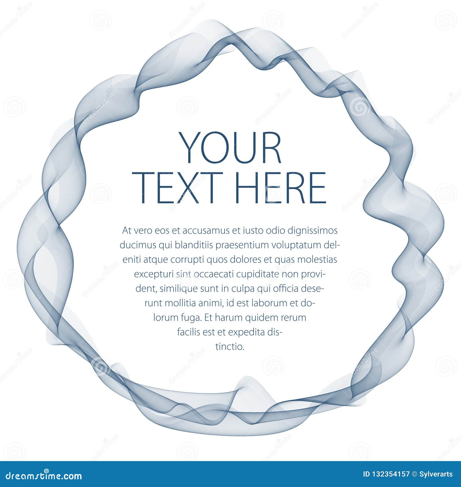 Round Frame of Flowing Smoke. Vector Abstract Artistic Beautiful Stock ...