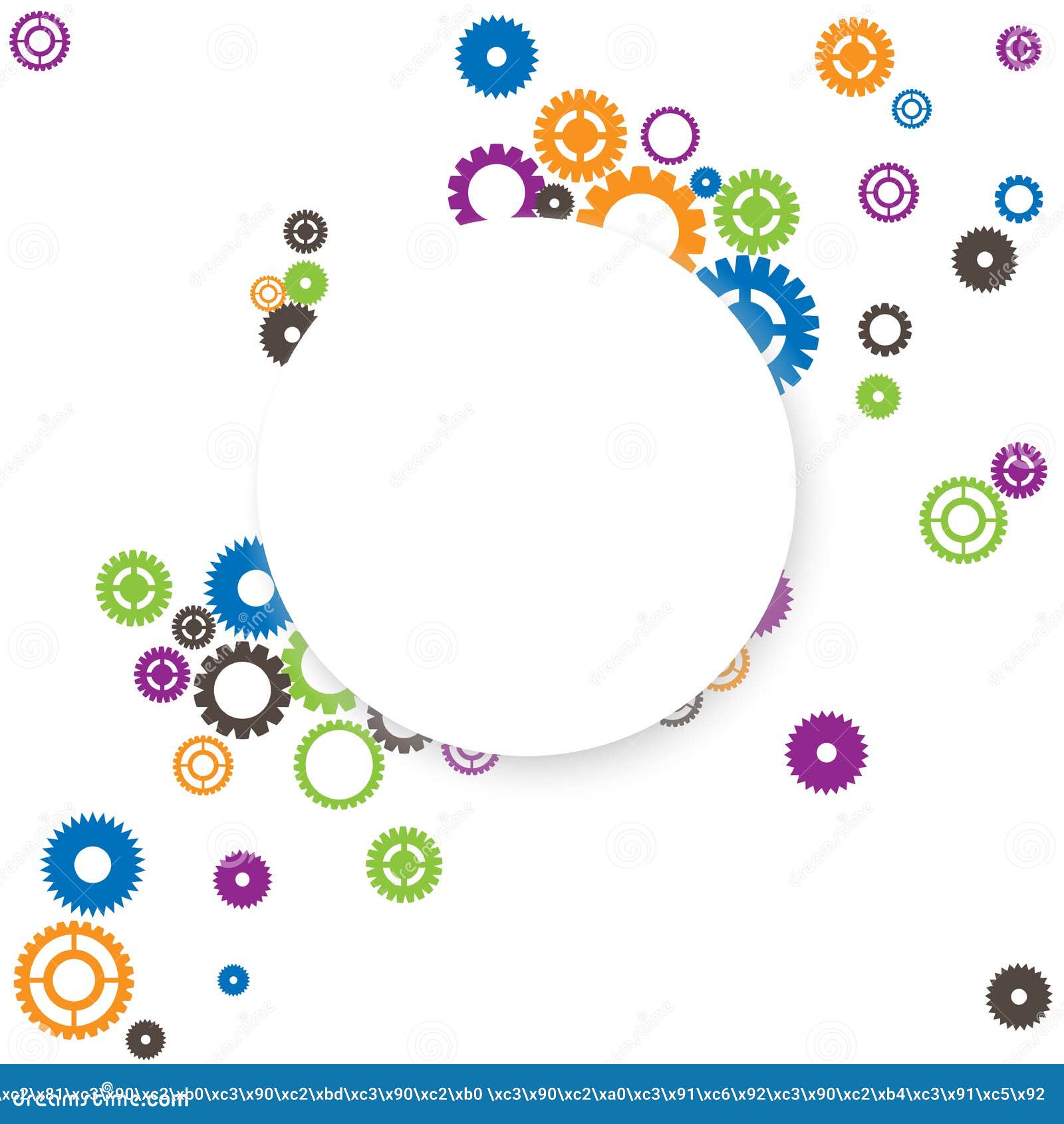 Round frame with gears stock illustration. Illustration of computer ...