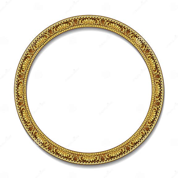 Round Frame Gold Color with Shadow Stock Vector - Illustration of ...
