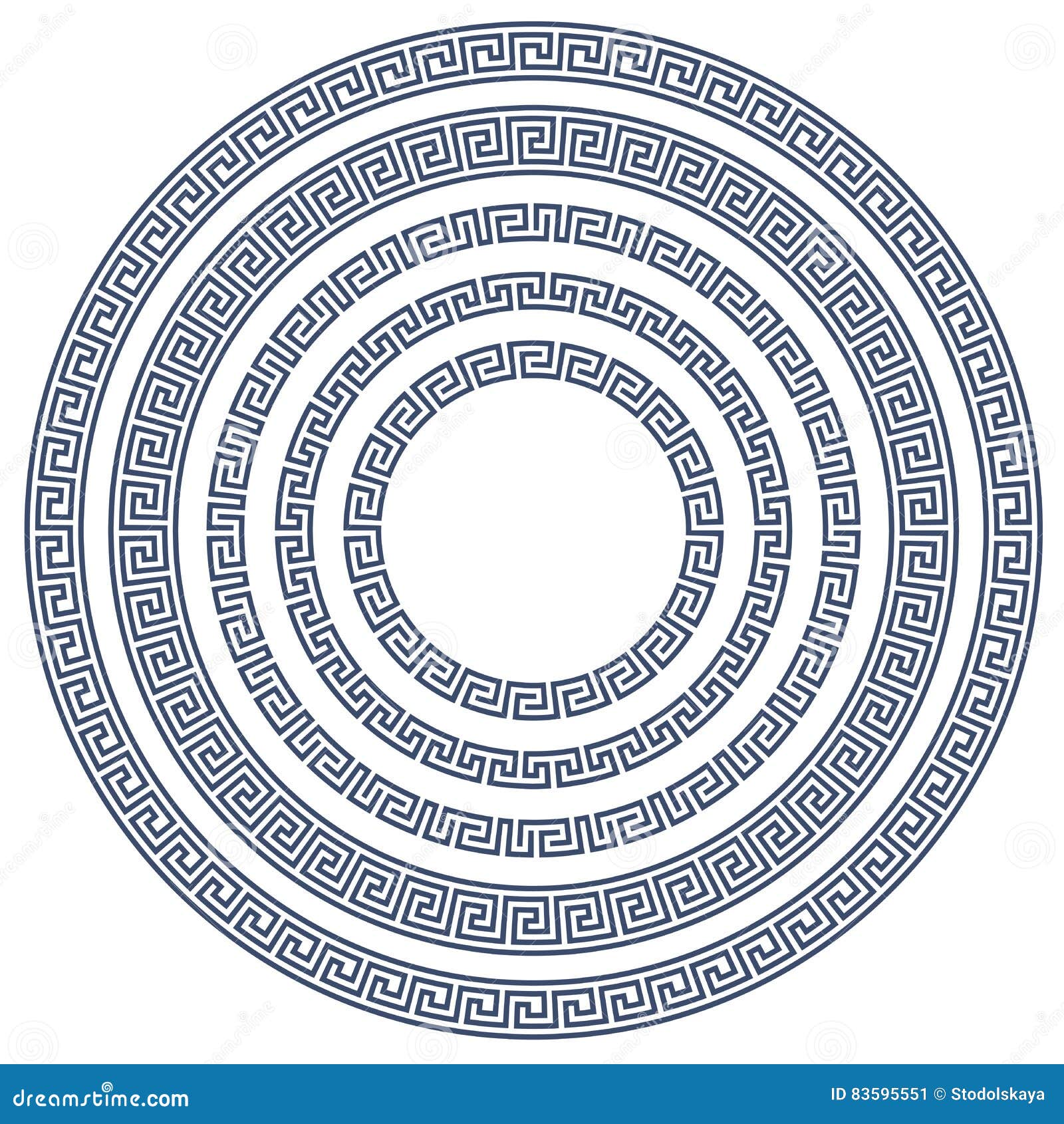 Round Frame with Greek Pattern Stock Vector - Illustration of greece ...