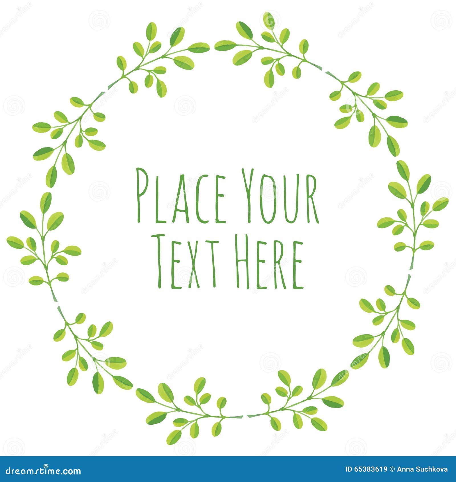 Round frame green branch stock vector. Illustration of garden - 65383619