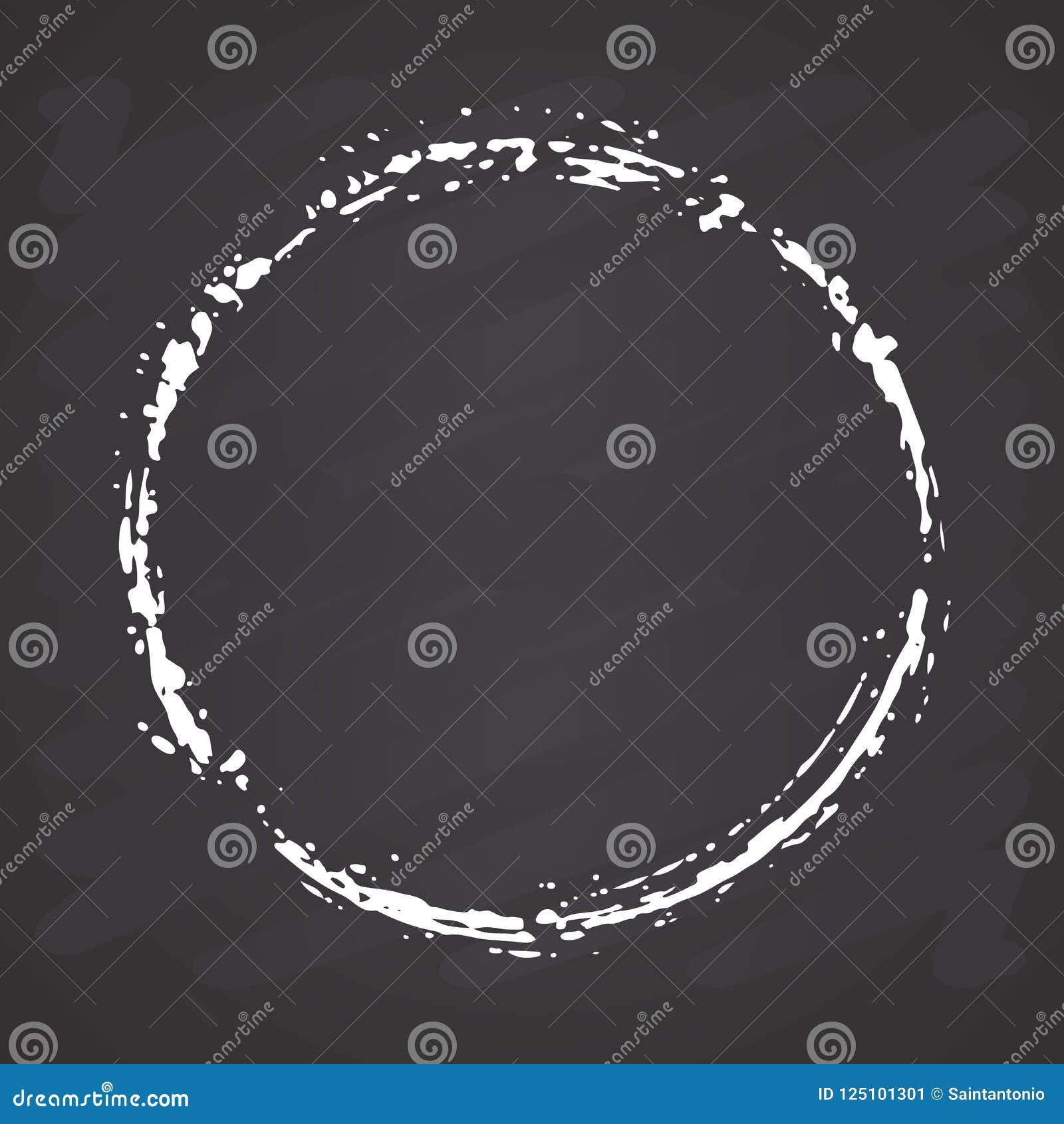 Round Frame, Grunge Textured Hand Drawn Element, Vector Illustration on ...