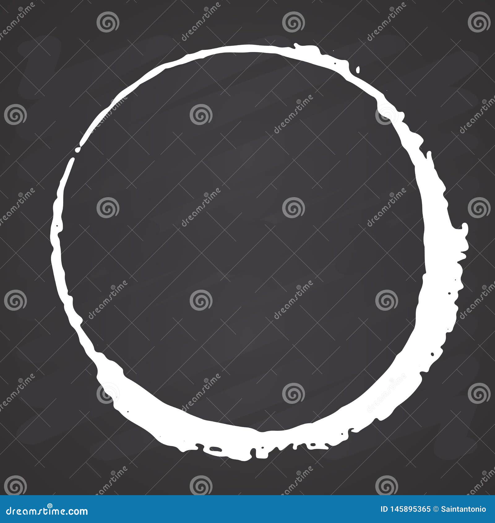 Round Frame, Grunge Textured Hand Drawn Element, Vector Illustration on ...