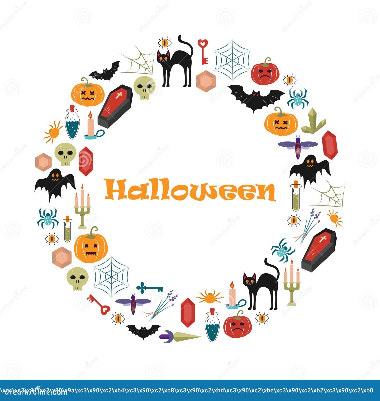Round Frame of Halloween Elements Stock Vector - Illustration of ... Round Frame of Halloween Elements Stock Vector - Illustration of ...