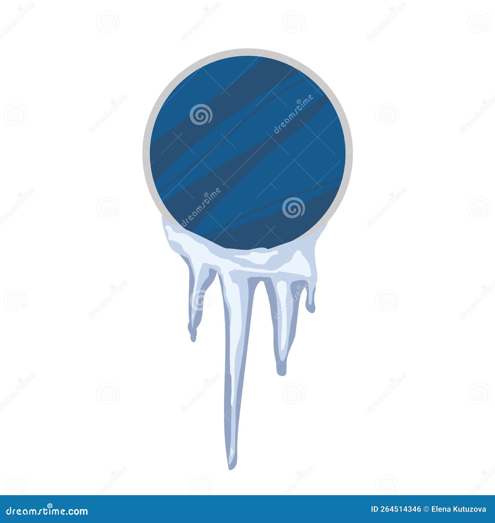 Round Frame with Icicles Hanging from it. Frozen Frame. Winter Design Element with Copy Space ...
