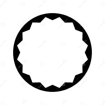 Round Frame with Inner Zigzag Edges. Circle Shape with Inside Jagged ...