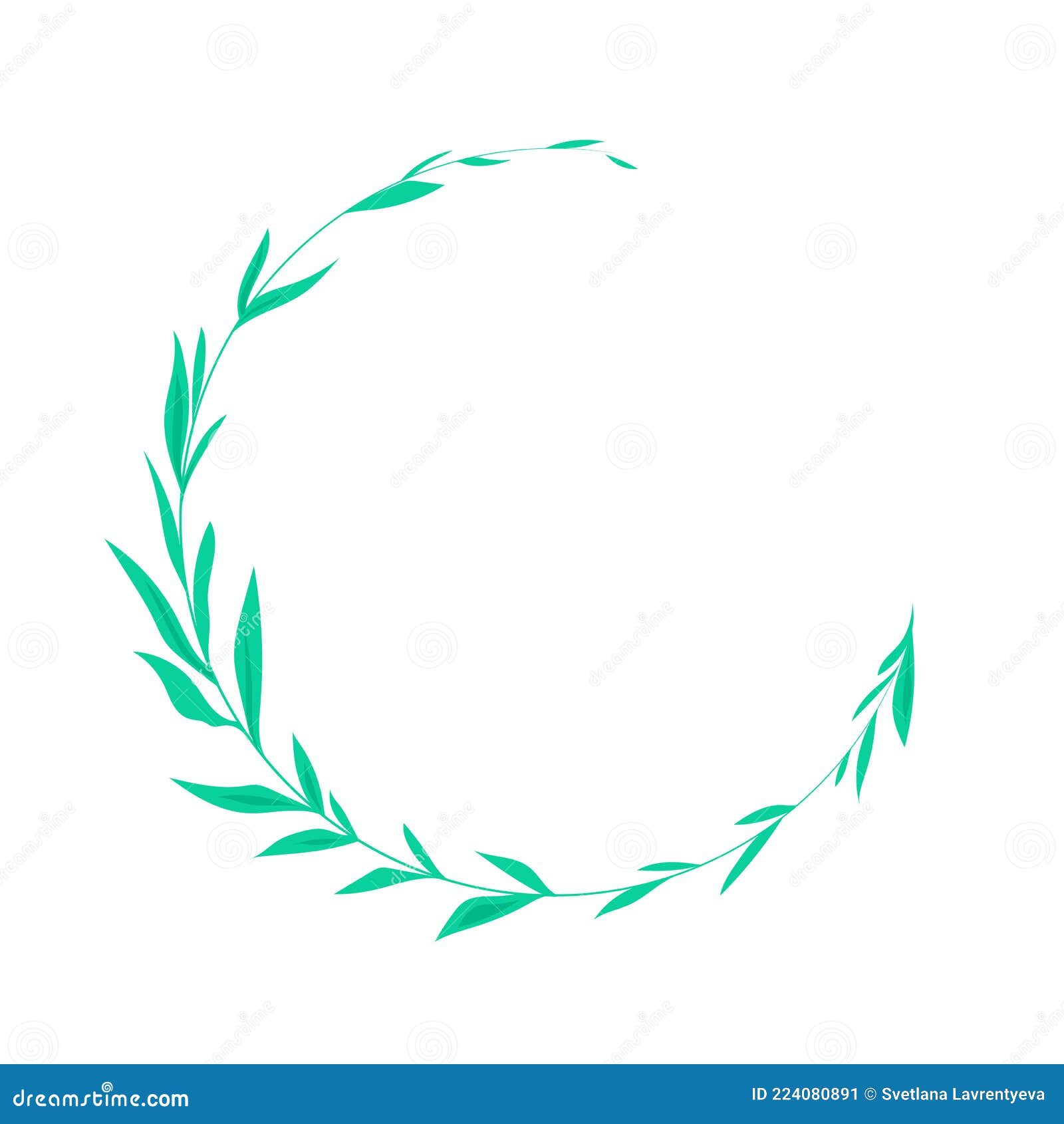 Round Frame with Leaves. Vector Leaves on a White Background Stock ...