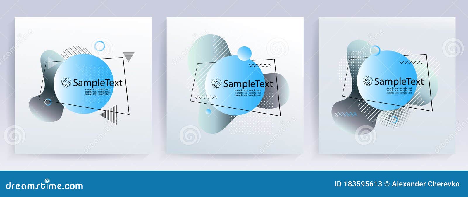 Round Frame in a Light Blue Hue with a Gradient, Abstract Sketch with ...