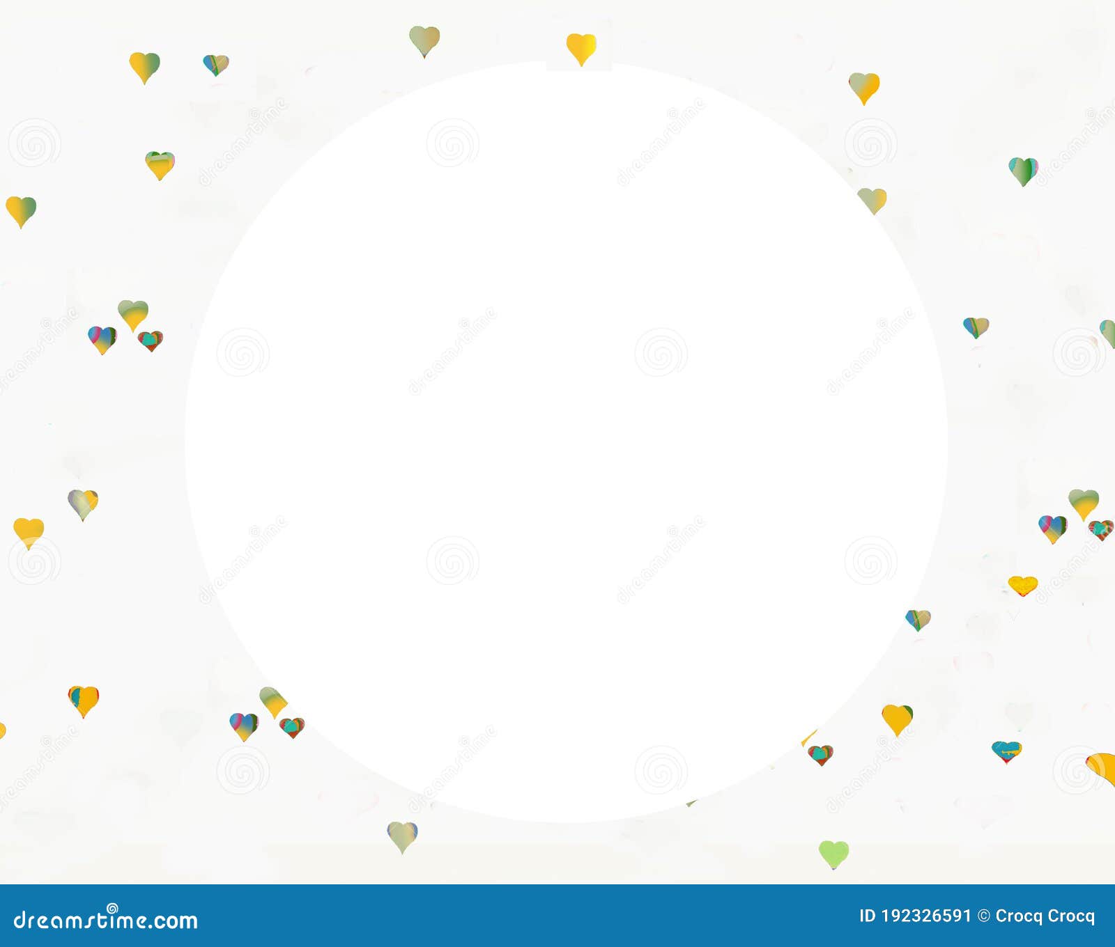 Round Frame with Little Yellow Hearts Stock Illustration - Illustration ...