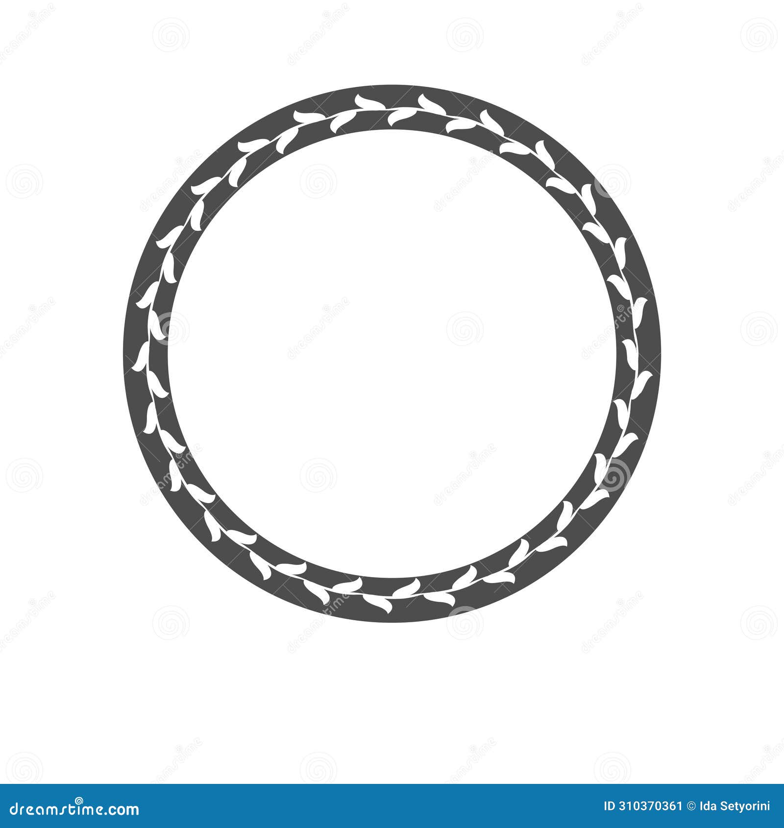 Round Frame Logo with Circular Leaf Motif Stock Illustration ...