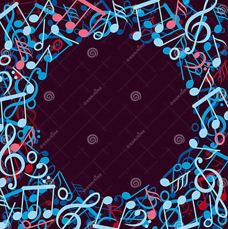 Round Frame Made of Colorful Music Notes Stock Vector - Illustration of ...