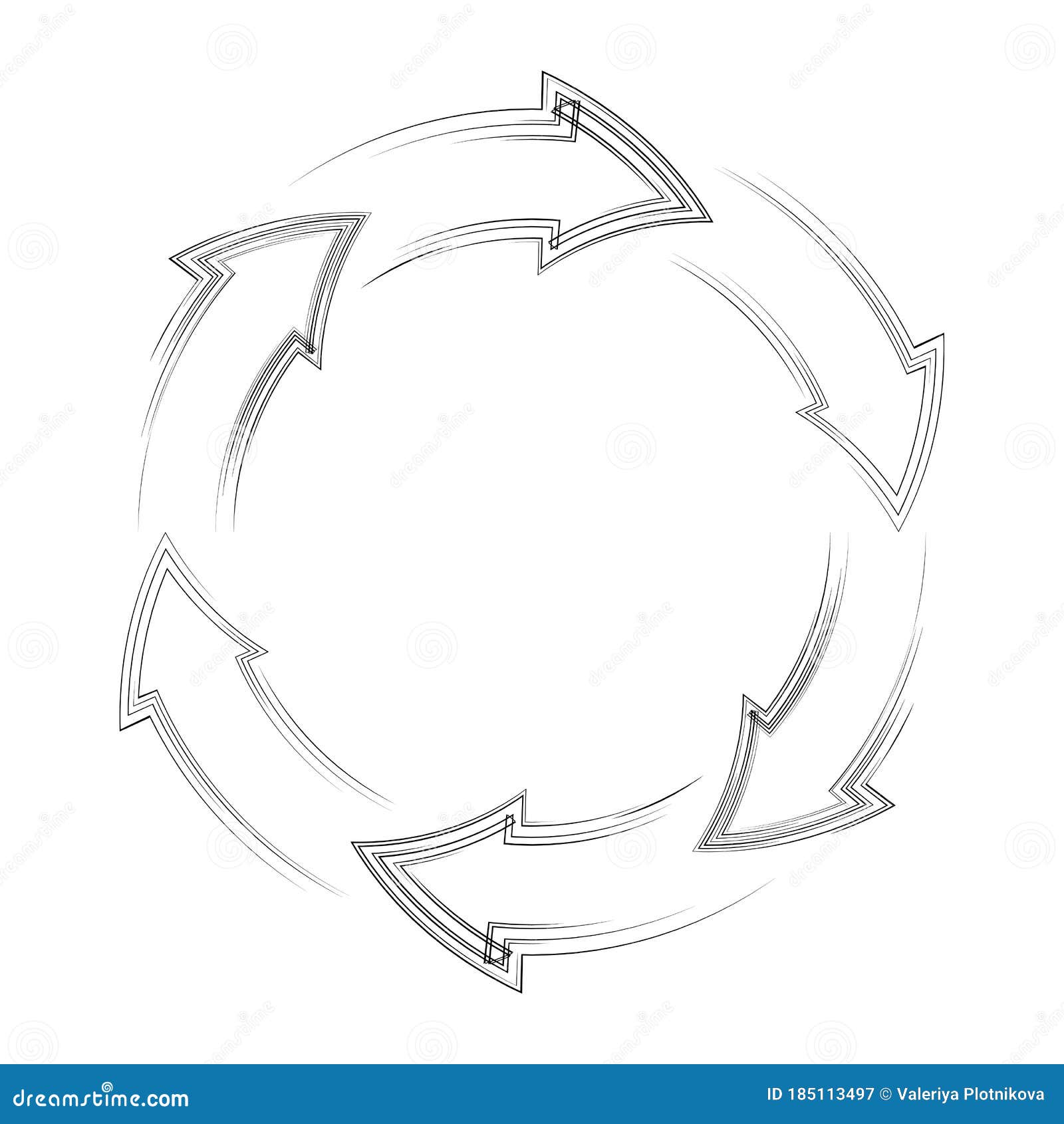 Round Frame Made of Dashed Arrows. Separation Object Stock Vector ...