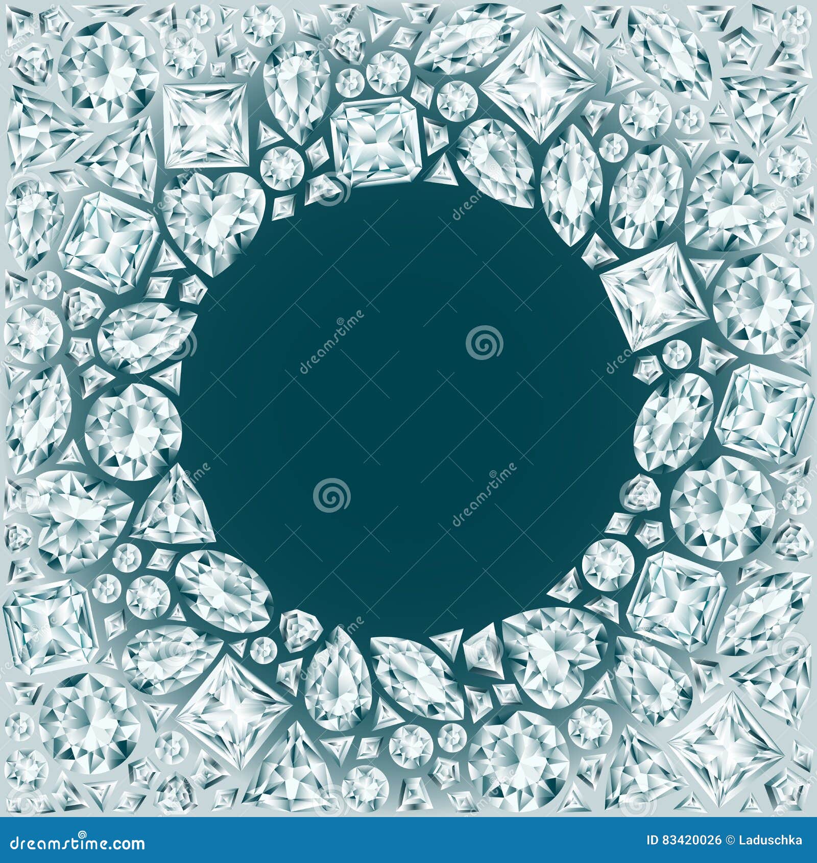 Round Frame Made of Diamonds Stock Vector - Illustration of diamond ...