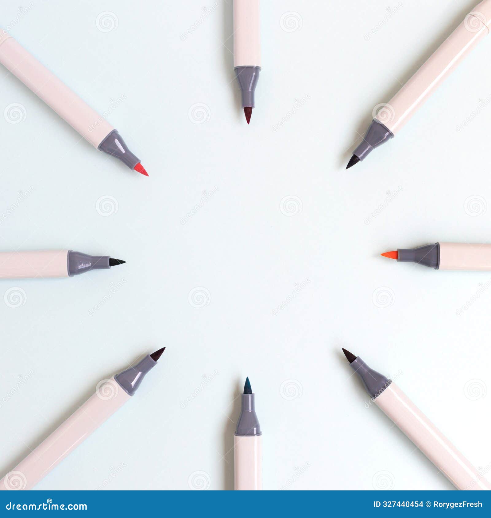 Round Frame Made of Felt Tip Pens. Stock Photo - Image of college ...