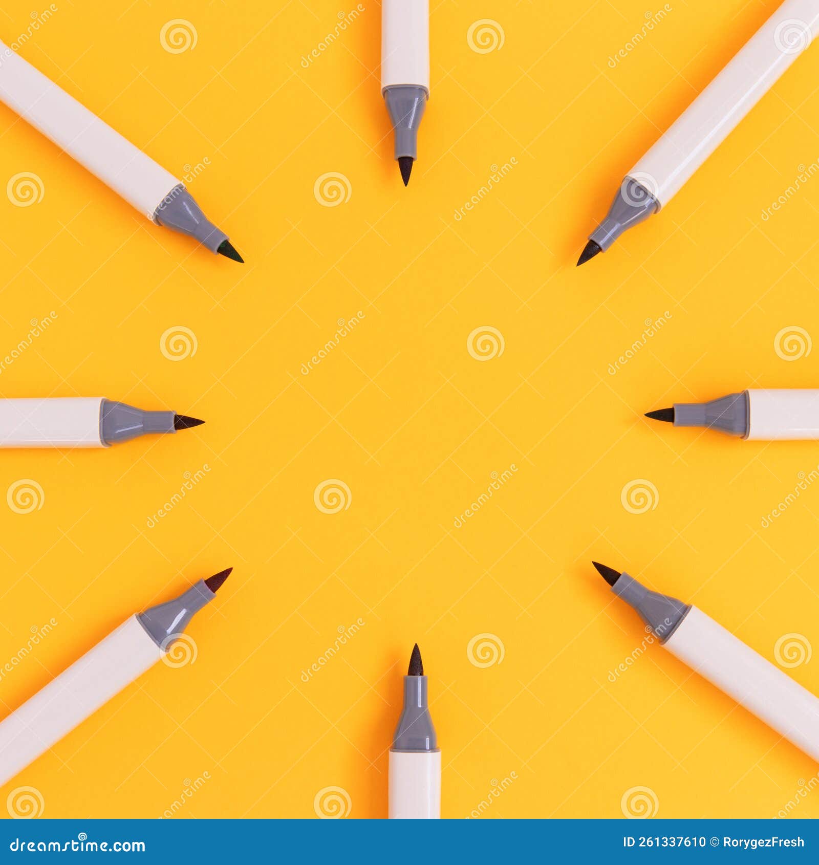 Round Frame Made of Felt Tip Pens. Stock Photo - Image of equipment ...
